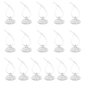 YiePhiot 16 Pcs Aquarium Suction Cups with 16 Pieces Adjustable Zip Ties for Aquarium Fish Tank Binding Moss, Plants, Shrimp Dodging Nest