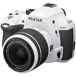 Pentax K-50 16MP Digital SLR Camera Kit with DA L 18-55mm WR f3.5-5.6 and 50-200mm WR Lenses (White) - International Version