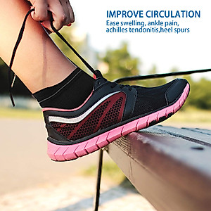 Plantar Fasciitis Socks Womens, Ankle Compression Socks Arch Support Socks for Heel Pain Relief, Boost Blood Circulation, Relieve Arch Pain, Heel Compression Sleeve Reduce Foot Swelling, Black XL