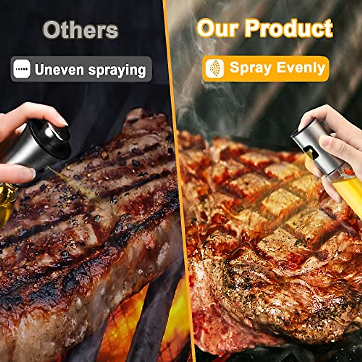 Bestdin Oil Sprayer for Cooking, 2 Pack Olive Oil Sprayer, ‎ 100ml Olive Oil Spray Bottle for Air Fryer, Food-Grade Oil Mister Used for Kitchen, BBQ, Salad, Baking, Roasting.