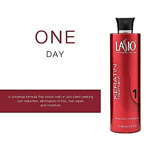 Lasio Keratin Treatment One Day Formula – Infused with Amber Extract – Lightweight Conditioner – Frizz Free – Reduce 90% Curls Quickly – Fume Free – Professional Salon Level Grade – 35.27 Fl. Oz