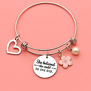 Maxforever Inspirational Quote Bracelet Gifts Women Jewelry Charm Pendant Bangle Gift for Daughter, Niece, Sister, Best Friends