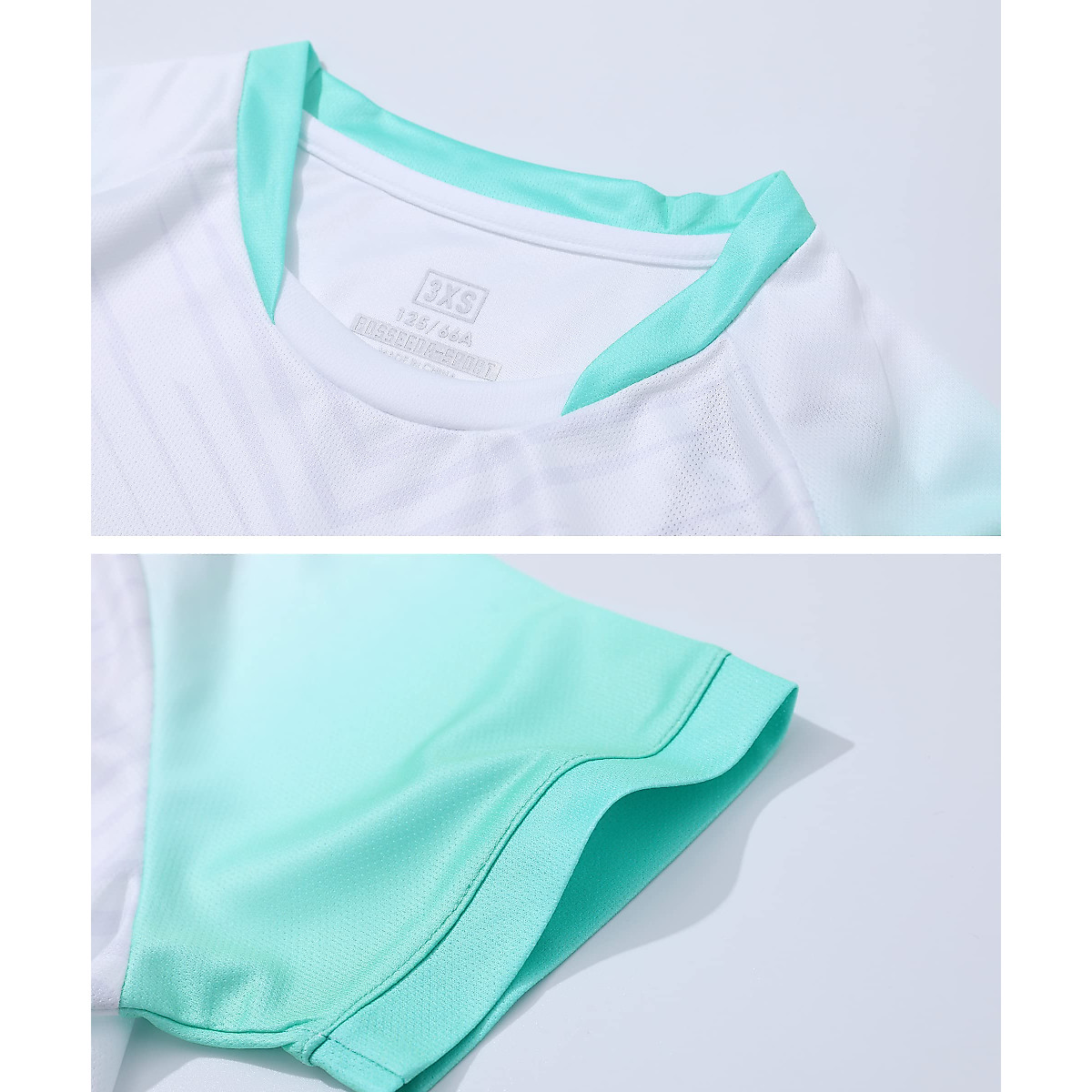 LUCKYLUAN Boys' Soccer Jersey Sports Team Training Shirt and Shorts Uniform 7-8 Years White Green