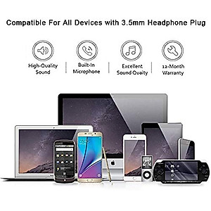 3 Pack 3.5mm Wired Headphone Plug, in-Ear Earphones, Earbuds Noise Isolating with Built-in Microphone & Volume Control Compatible with iPhone 6s 6 Plus 5s 5 iPad iPod MP3 MP4 Samsung Android Laptop