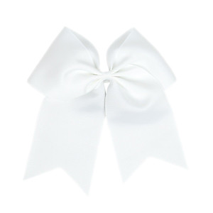 ZOONAI Women Teen Girls Large Classic Hair Accessories Big Hair Bow Ponytail Holder Hair Tie (White)