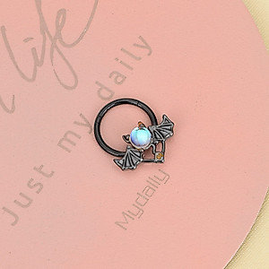 Longbeauty 16G Septum Clicker Ring Angels and Demons Nose Rings Hoops Ear Cartilage Daith Tragus Earrings Nose Piercing Jewelry for Women Men