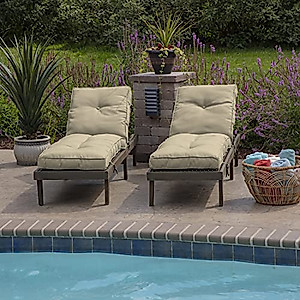 Arden Selections PolyFill Outdoor Chaise Lounge Cushion 76 x 22, Tan Leala