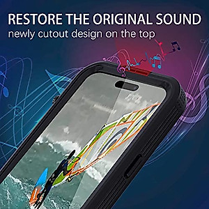 Nowvnvuy iPhone 14 Pro Max Waterproof Case with Screen Protector, Full Body Heavy Duty Protection Magnetic Case, Shockproof, Dustproof, Snowproof Case for iPhone 14 Pro Max 6.7 Inch (Black)