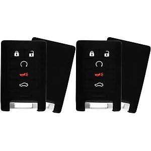 KeyGuardz Keyless Remote Car Smart Key Fob Outer Shell Cover Soft Rubber Case for Cadillac ATS CTS DTS SRX STX XTS (Pack of 2)