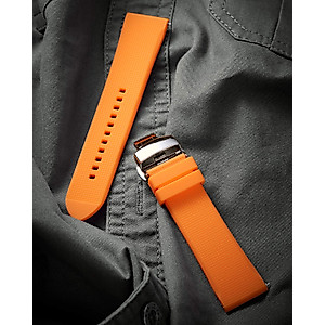 BINLUN Silicone Watch Bands Quick Release Rubber Sport Watch Straps 18mm 19mm 20mm 21mm 22mm 24mm Smartwatch Bands Replacement for Men and Women (White/Red/Black/Blue/Orange/Grey/Brown/Green)