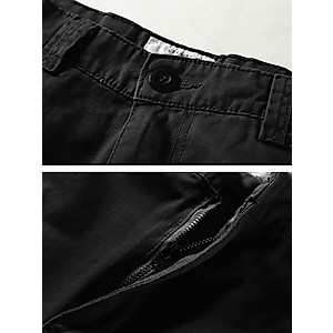 AKARMY Men's Casual Relaxed Fit Cargo Pants with Pockets, Outdoor Camo Cotton Work Pants for Men(No Belt) 3354 Black 36