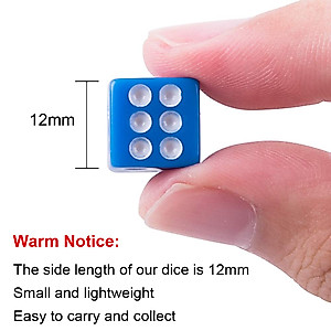 AUSTOR 100 Pieces 12mm Dices 6 Sided Game Dice Set Square Corner Dice with a Drawstring Pouch