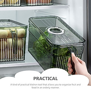 Zerodeko Plastic Storage Bins Food Storage Containers Colander with Lid Handle Fridge Trays Refrigerator Egg Organizer for Organizing Kitchen Food Snack Pantry Cabinet