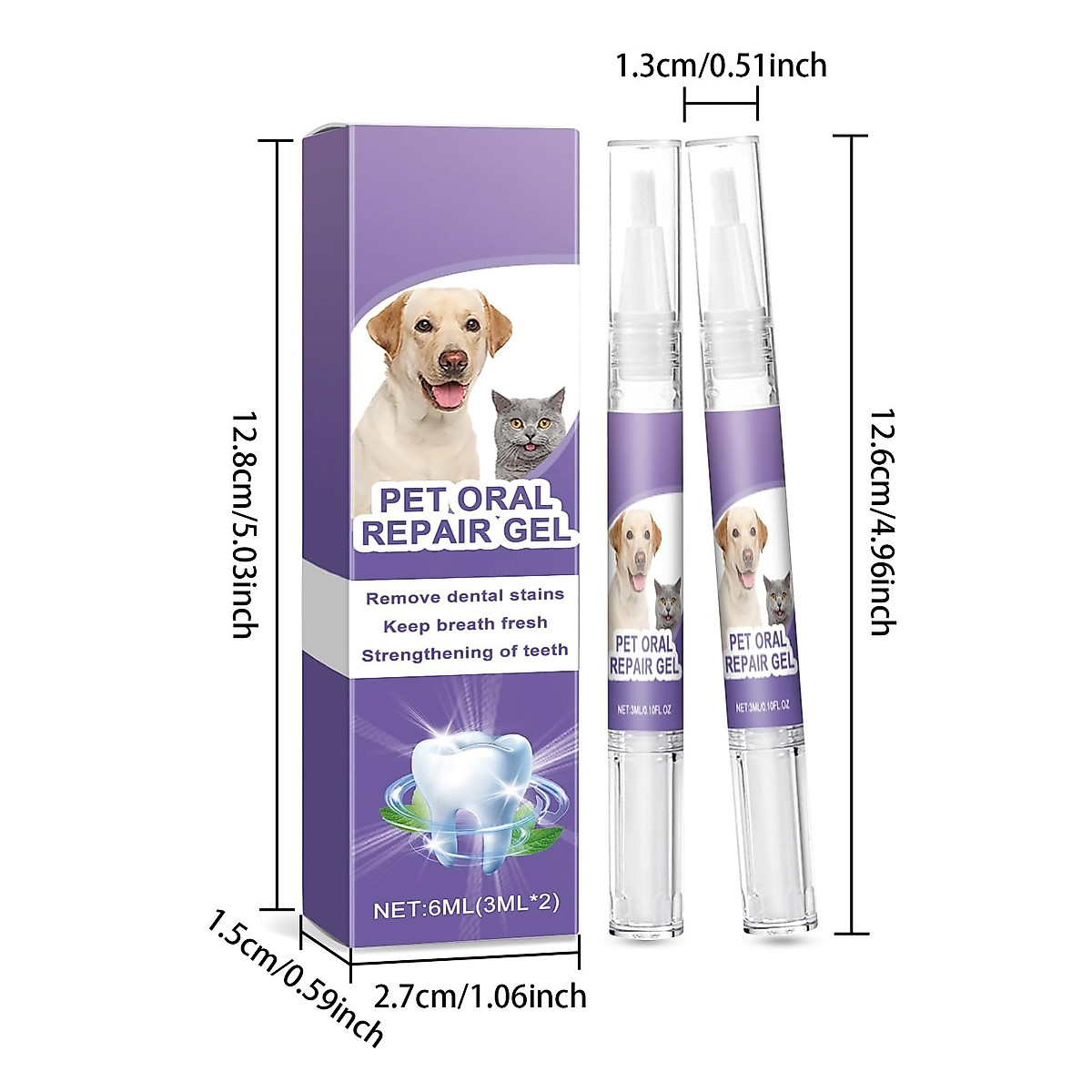 Pet Oral Repair Gel, Pet Oral Restorative White Gel, Eliminate Breath, Targets Tartars, Without Brushing, Pet Teeth Whitening, Pet Breath Freshener Gel Care Cleaner (2Pcs)