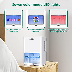 VANSU High-Efficiency 136oz Dehumidifier for Home, 4000ml Water Tank Capacity, 5300 Cubic Feet ft Portable Quiet Small Dehumidifier with Auto-Off for Basements, Large & Medium Sized Rooms, and Bathrooms (White)