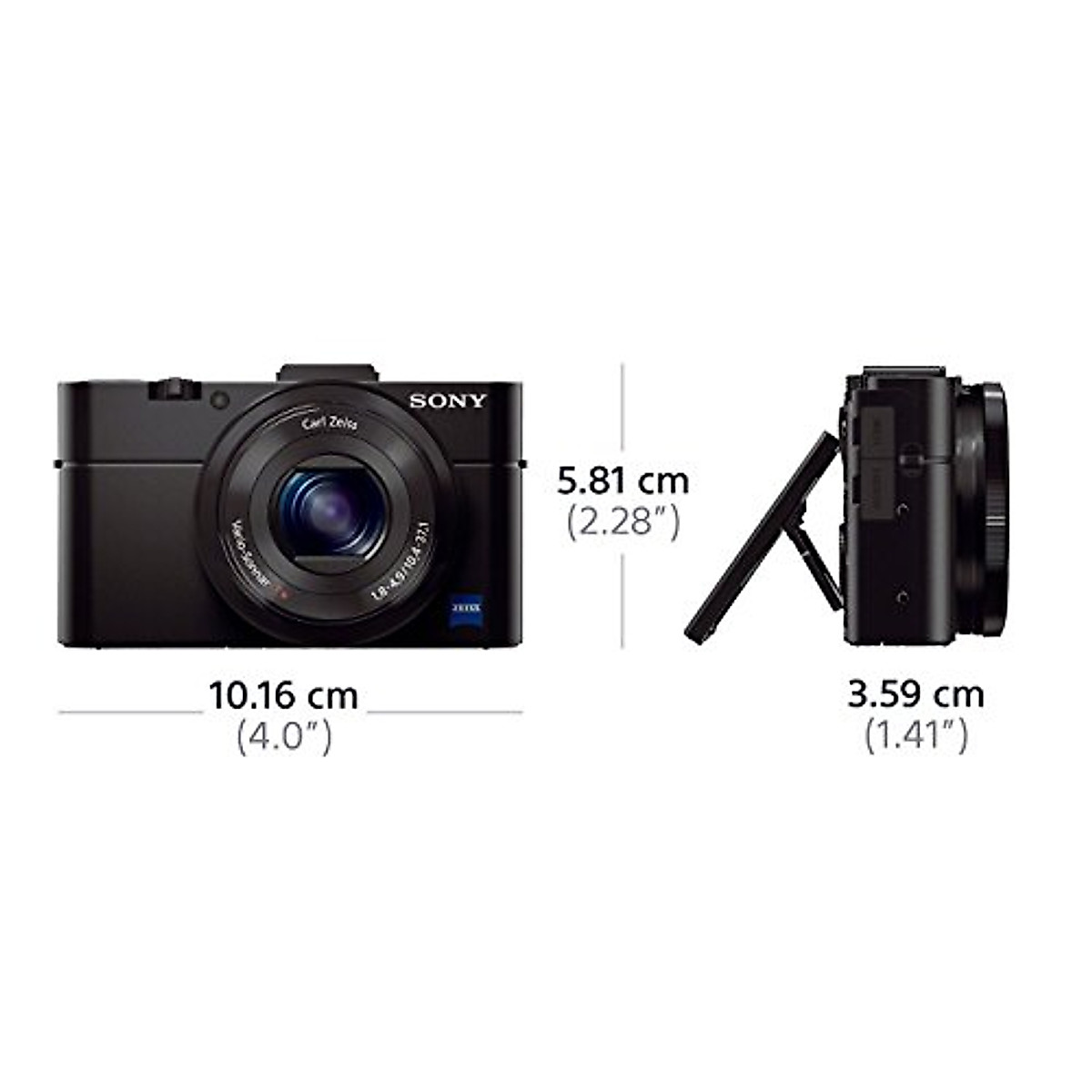 Sony RX100 II 20.2 MP Premium Compact Digital Camera w/ 1-inch Sensor, MI (Multi-Interface) Shoe and tilt LCD Screen (DSCRX100M2/B)