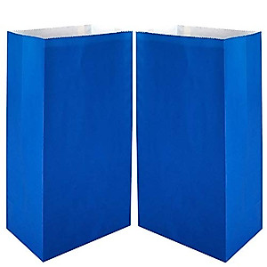 KEYYOOMY 100 CT Small Paper Bags Navy Blue Paper Party Bags for Wedding Shower Kid’s Birthday Party (Royal Blue, 100 CT, 3.1 X 5.1 X 9.4 In)