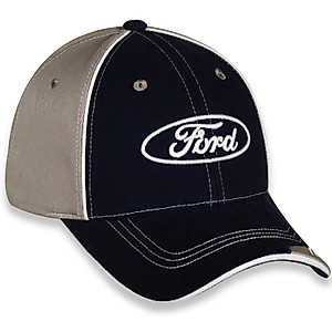 CFS Ford Racing Hat for Men - Blue Gray Ford Baseball Cap White Oval Logo