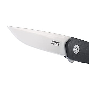 CRKT Cuatro Folding Carry Knife: Plain Edge Folder with Liner Lock - Everyday Carry Folded Knife with IKBS Ball Bearing Pivot System and G10 Handle 7090