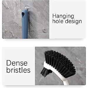 Plastic Toilet Brush Modern Toilet Bowl Brush Wall Mount Long Handle Toilet Cleaner Brush and Holder Set 4.7 X 20 Inches