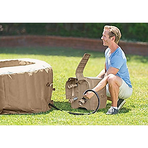 INTEX 28427E PureSpa Bubble Massage, Inflatable Spa Set, Tan, 6-Person