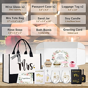 Engagement Gifts for Couples, Wedding Gifts for Newlyweds Mr and Mrs, Bride and Groom Gifts, Bridal Shower Gift for Her, Bride To Be Gifts, Just Married Gifts, Honeymoon Travel Essentials 13 Pcs Set