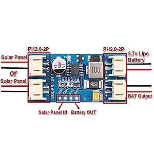 HiLetgo CN3791 Solar Charge Controller Board MPPT 1 Cell LiPo Battery Charge 12V Solar Panel Charger Regulator Control Module JST PH2.0 Auto Recharge for Battery withCables