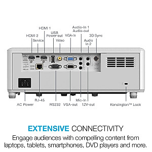 Optoma ZH406STx Short Throw Full HD Professional Laser Projector | DuraCore Laser Technology | High Bright 4,200 Lumens | 4K HDR Input | Four Corner Image Adjustment | Network Compatible