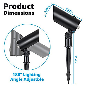 SUNVIE 30W Spot Lights Outdoor 120V Dusk to Dawn Outdoor LED Spotlight Plug in with Photocell Sensor 3000K Waterproof Bright Flag Pole Light for Yard Tree Garden Landscape Lighting with Stake 6FT Cord