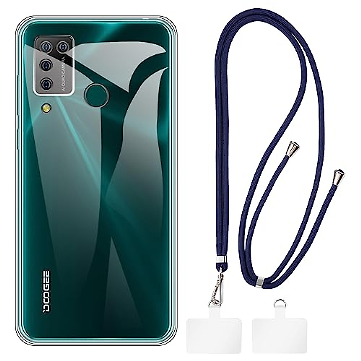 Shantime Doogee N20 Pro Case + Universal Mobile Phone Lanyards, Neck/Crossbody Soft Strap Silicone TPU Cover Bumper Shell for Doogee N20 Pro (6.3”)