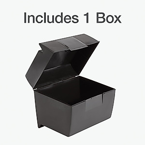 Oxford Plastic Index Card Box, 5 x 8 Inches, 500 Card Capacity, Black (01581)