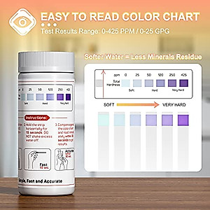 Water Hardness Test Kit: 125 Strips Hard Water Test Kit, TESPERT Water Hardness Test Strips for Water Softener Dishwasher Well Spa Pool