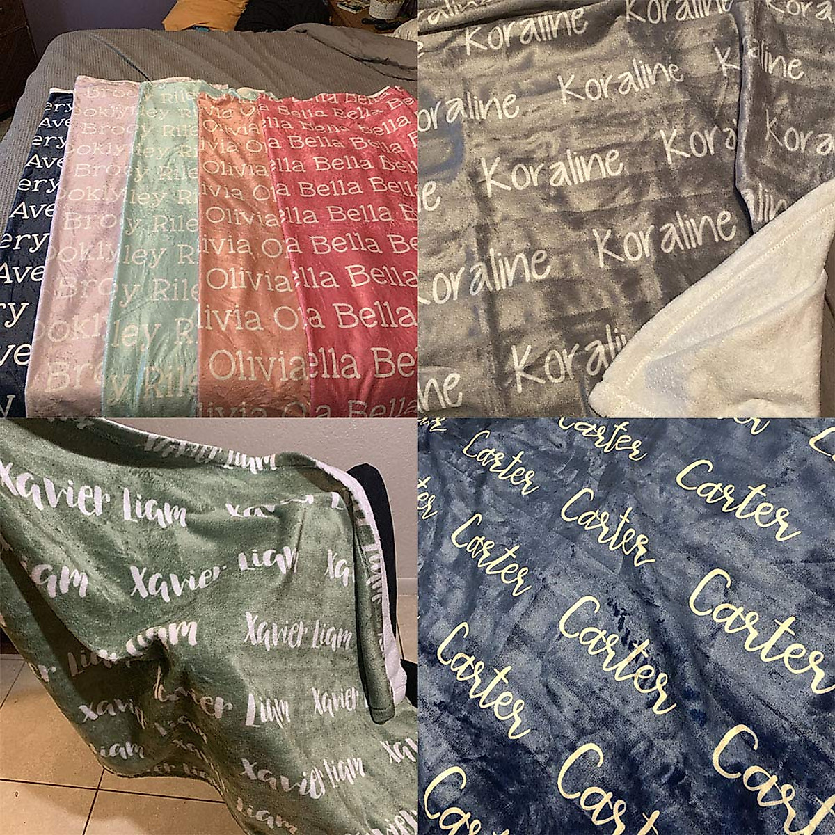 Monkey Duo Personalized Baby Blanket with Name for Boys and Girls, Customized Baby Blanket for Infants, Newborns, Babies, Toddlers and Kids, Custom Name Blanket