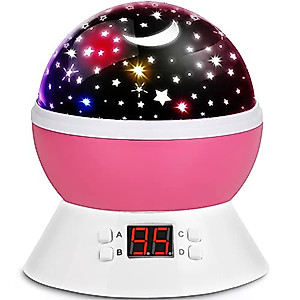 Star Projector Night Lights for Kids, ANTEQI Kids night Light With Timer Rotation for Ceiling for Adult Teen Girls Room Decor