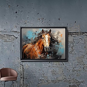 Majestic Black Stallion Galloping In The Clouds, Black Horse On Salt Flats, Canvas Print, Black Horse Print, Black Horse Wall Art