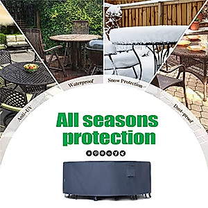 F&J Outdoors Outdoor Patio Furniture Covers, Waterproof UV Resistant Anti-Fading Cover for Medium Round Table Chairs Set, Grey, 72 inch Diameter