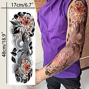CUTELIILI Temporary Tattoo for Men and Women,12sheets (L19“xW7”) Full Sleeve Tattoos Stickers for Teens, Colorful Fake Tattoos