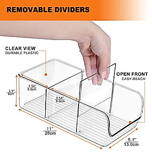 GESTONE 2 Pack Pantry Snack Organizer, Pantry Organization and Storage, Pantry Organizer Bins for Snacks, Pouches, Packets, Stackable Snack Organizers for Fridge, Kitchen, Cabinets, Table, Bedroom
