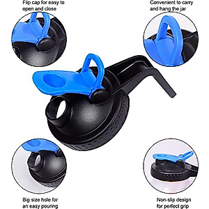 64 OZ Mason Jar Pitcher Wide Mouth 64 oz Mason Jar Pitcher with Airtight Lid and metal lid and band - 2 Quart Pitcher for Iced Tea, Sun Tea, Juice, Coffee (Red)