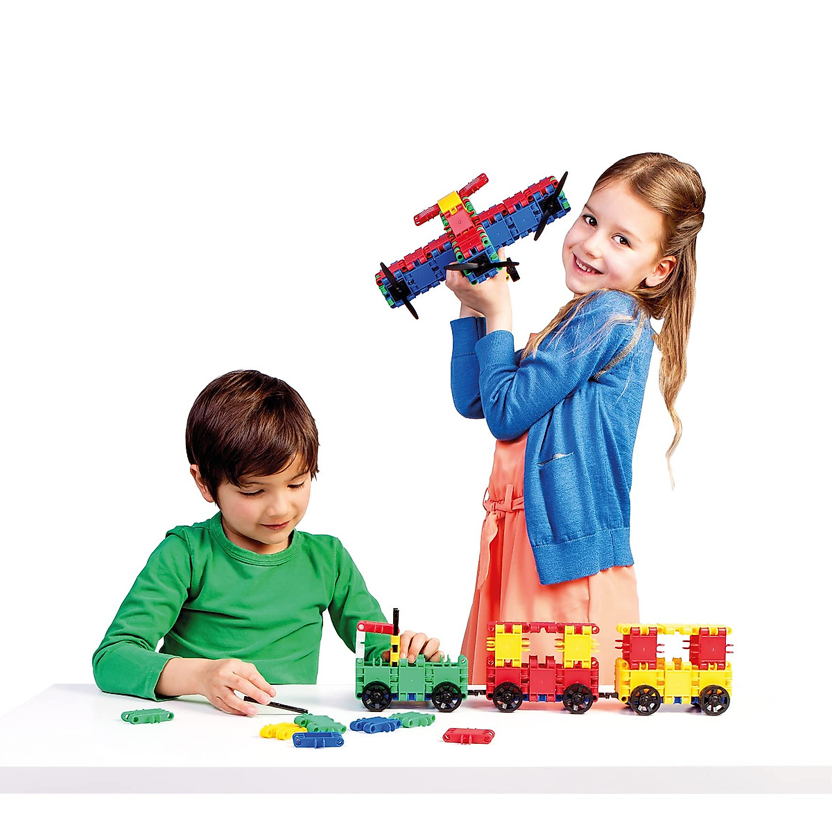 Clics Creative Toy Building Blocks, Basic Set 160 Piece Eco-Friendly Stem Building Toy with Instructions, Kids Building Set Ages 3+ Packaging May Vary