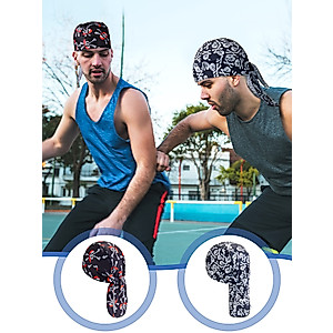 JaGely 16 Pieces Doo Rags Skull Caps for Men, Sweat Wicking Do Rags Cooling Dew Rags Pirate Helmet Liner Cycling Bandana Skull Cap for Men Women Multicolor