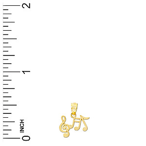 Gold Music Note Charm - 10 Karat Solid Gold - Music Jewelry Necklace Charm - Music Symbol Pendant - Gift For Music Lover (Style 2)
