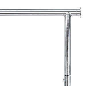 Nouva Rolling Garment Rack Clothing Rack with Wheels, Single-Rod Portable Heavy Duty Clothes Rack for Hanging Clothes Height Adjustable, Extendable, Chrome Sliver