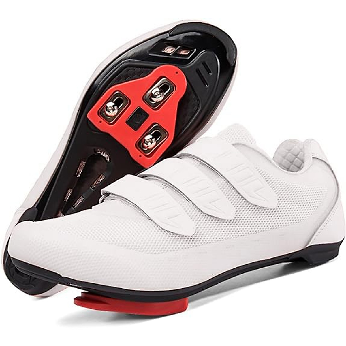 Mens Womens Indoor Cycling Shoes Compatible with Peloton Bike Shoes Cycling Shoes with Delta Cleats Clip Outdoor Pedal SPD Road Bike Shoes,White