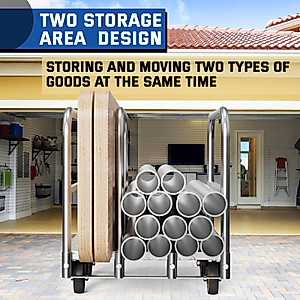 Panel Cart, Heavy Duty Flatbed Cart with 5In Swivel Caster 1500LBS Weight Capacity Lumber Drywall Mattress Cart Transporting Heavy Loads with Ease and Efficiency 2PCS Straps for Platform Truck