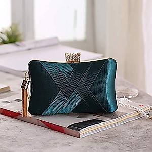 AYKDAS Purses & Totes, Evening Clutches & Crossbody Bags Tassel Craft Women's Hand-Held Party Bag Evening Bag (Color : Green)