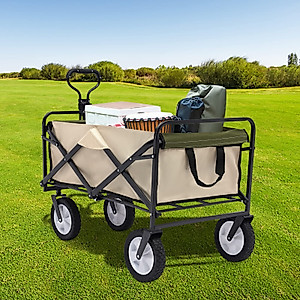 Wagon Cart with Wheels Foldable, Collapsible Grocery on Shopping for Groceries Folding Wagons Heavy Duty, 220lbs Load Capacity, Beach, Garden, and Shopping Utility Cart