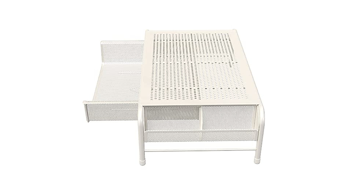 SimpleHouseware Metal Desk Monitor Stand Riser with Organizer Drawer ...