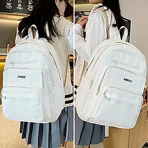 Leaper Water-resistant Laptop Backpacks Lightweight Casual Daypack Bag White