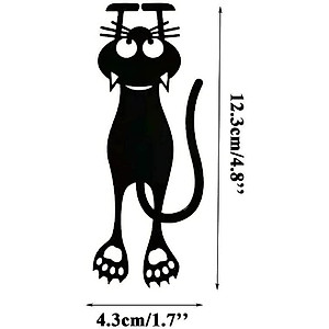 Curious Cat Bookmark,Funny Cat Bookmark,Black Cat Bookmark,Curious Cat Bookmark for Book Lovers,Cat Book Markers for Women,Cat Bookmark,Cat Bookmarks (2pc)